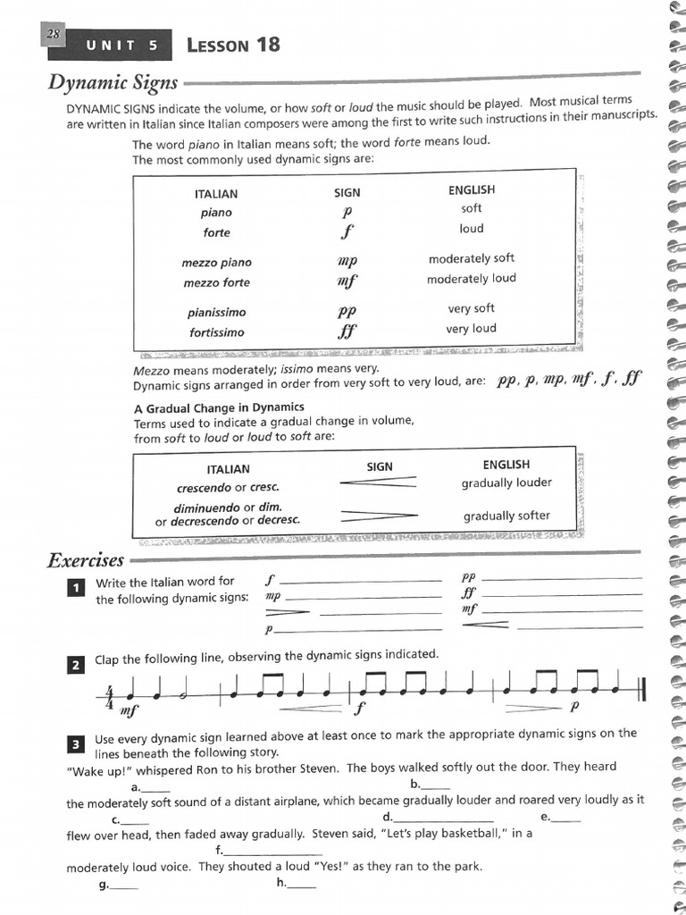 Dynamic Signs Worksheet | PDF
