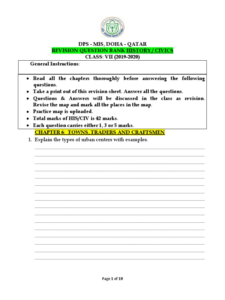 Class VII History Revision Questions | PDF | Advertising | Brand