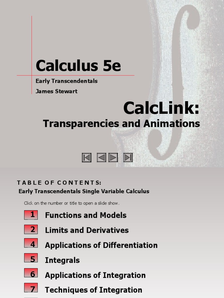 Calculus 5E: Calclink | PDF