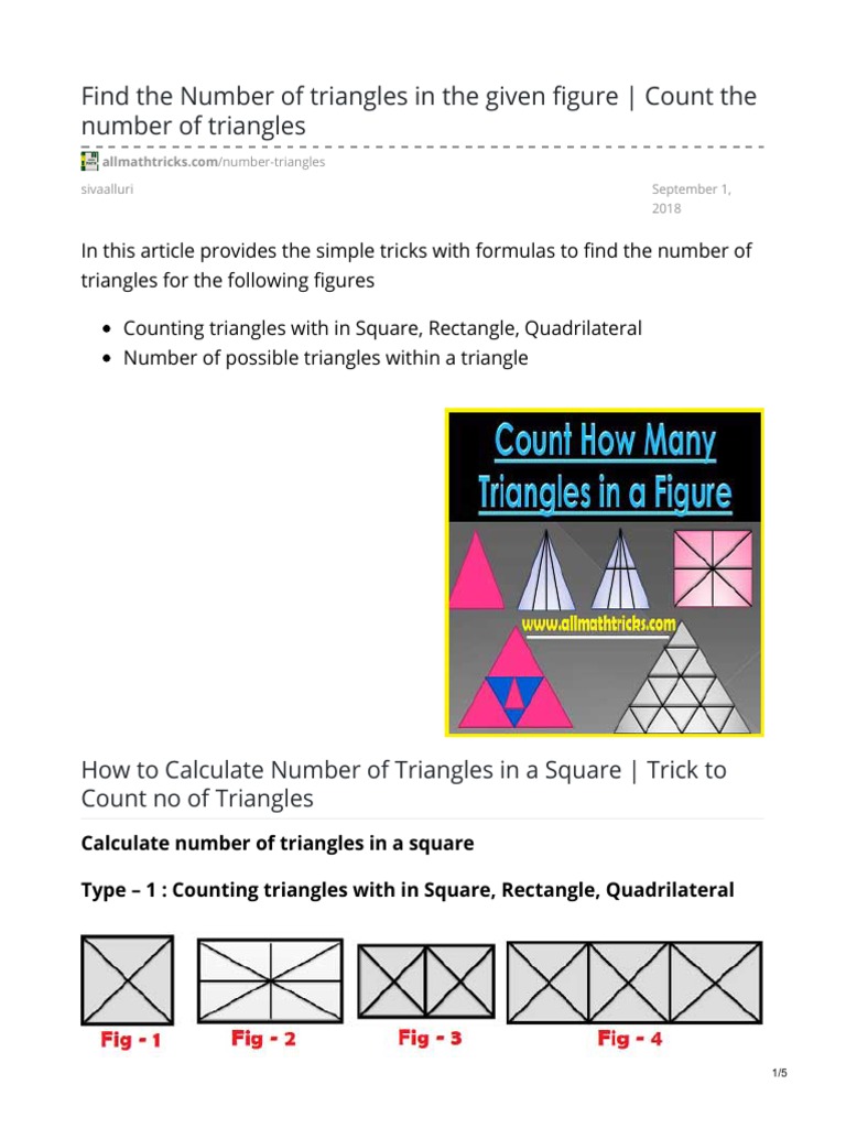 Find The Number of Triangles in The Given Figure Count The Number of Triangles | PDF | Rectangle ...