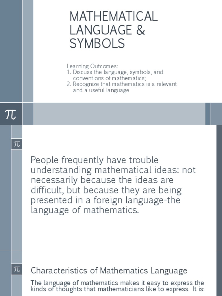 Mathematical Language and Symbols PDF | PDF | Set (Mathematics) | Function (Mathematics)