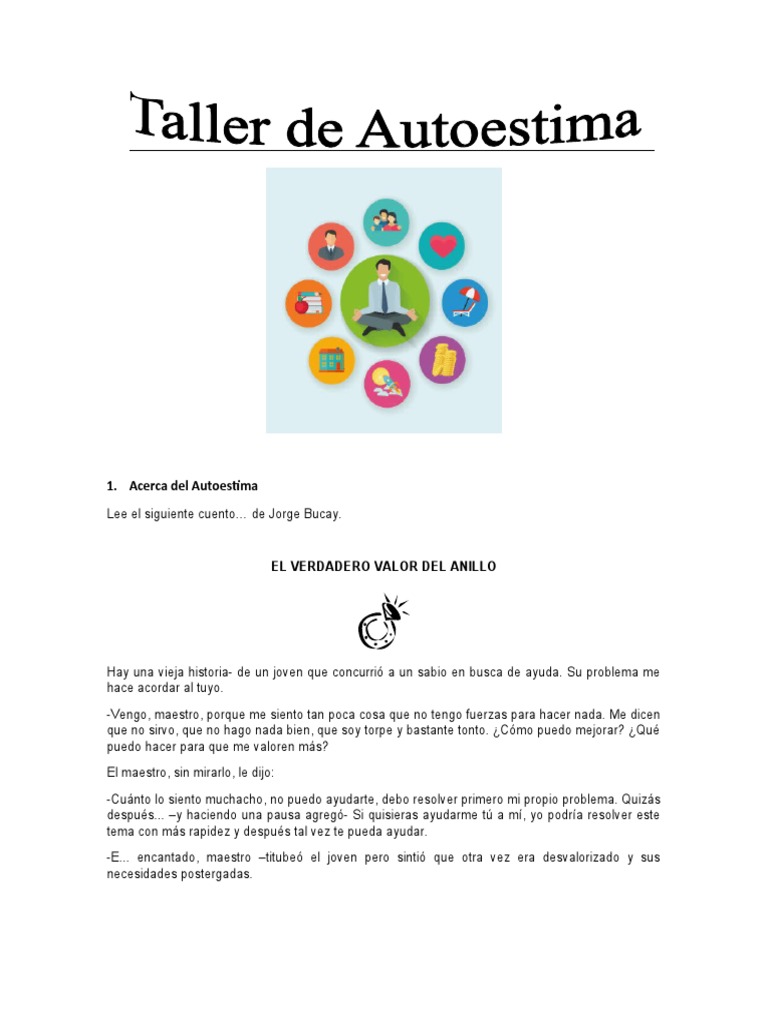 Taller Autoestima Pdf Autoestima Acción Filosofía