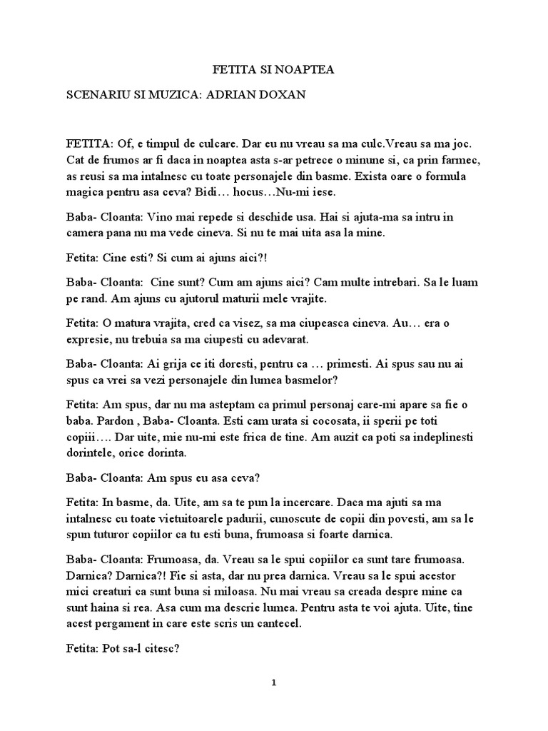 Scenariu Spectacol 1 Iunie | PDF