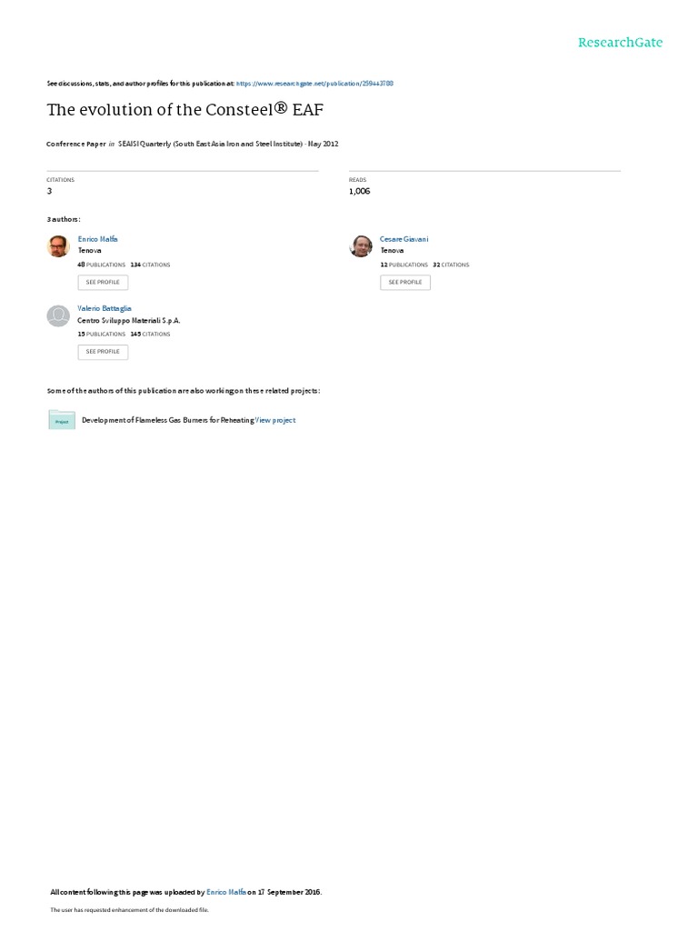 Consteel EAF | PDF | Furnace | Steelmaking