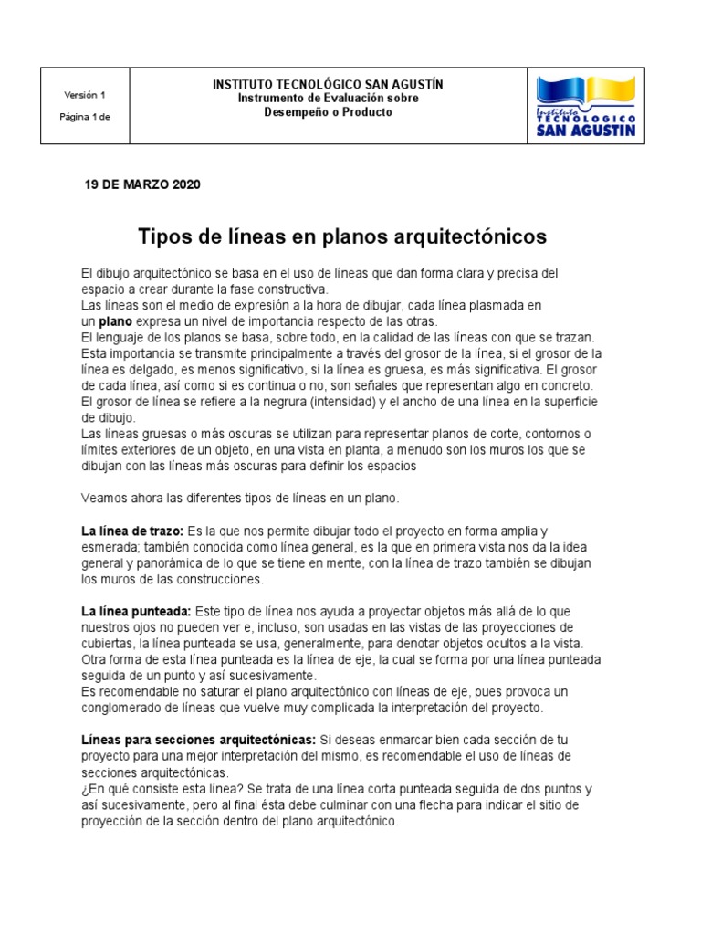 Tipos de Lineas en Planos Arquitectonicos | Descargar gratis PDF ...