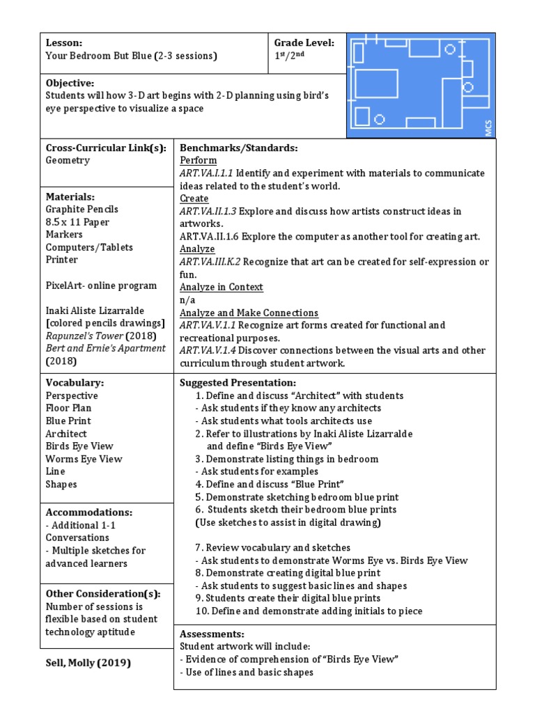 Your Bedroom But Blue Lesson | PDF | Drawing | Learning