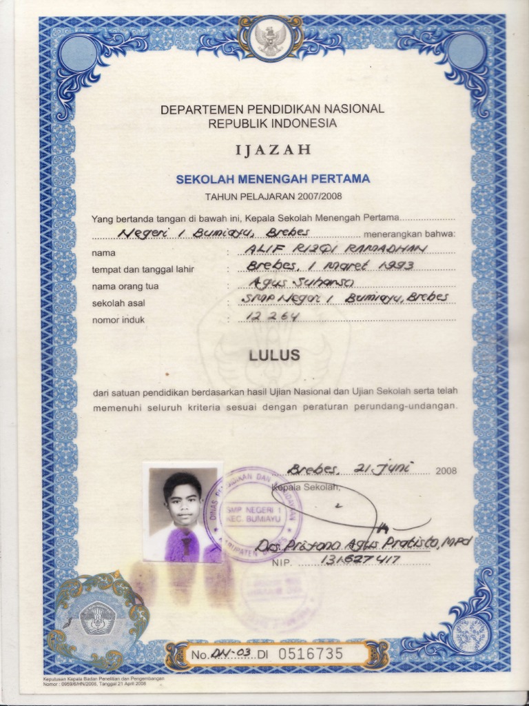 Ijazah SMP | PDF