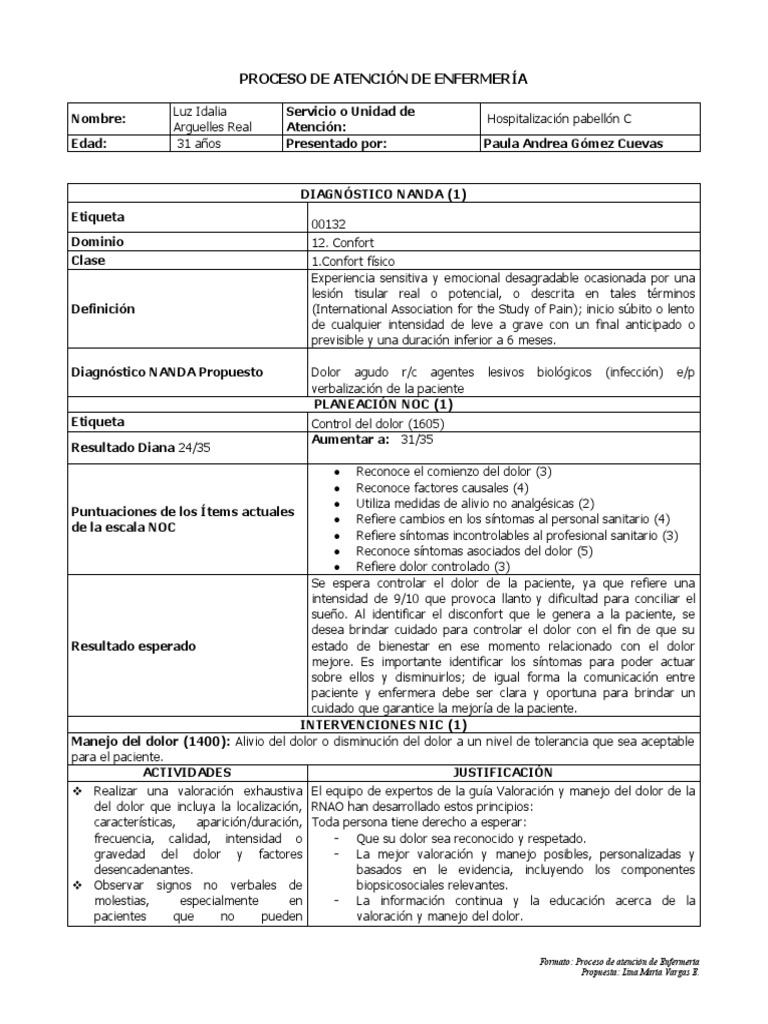 2 PAES Paciente B24x | PDF | Dolor | Enfermería