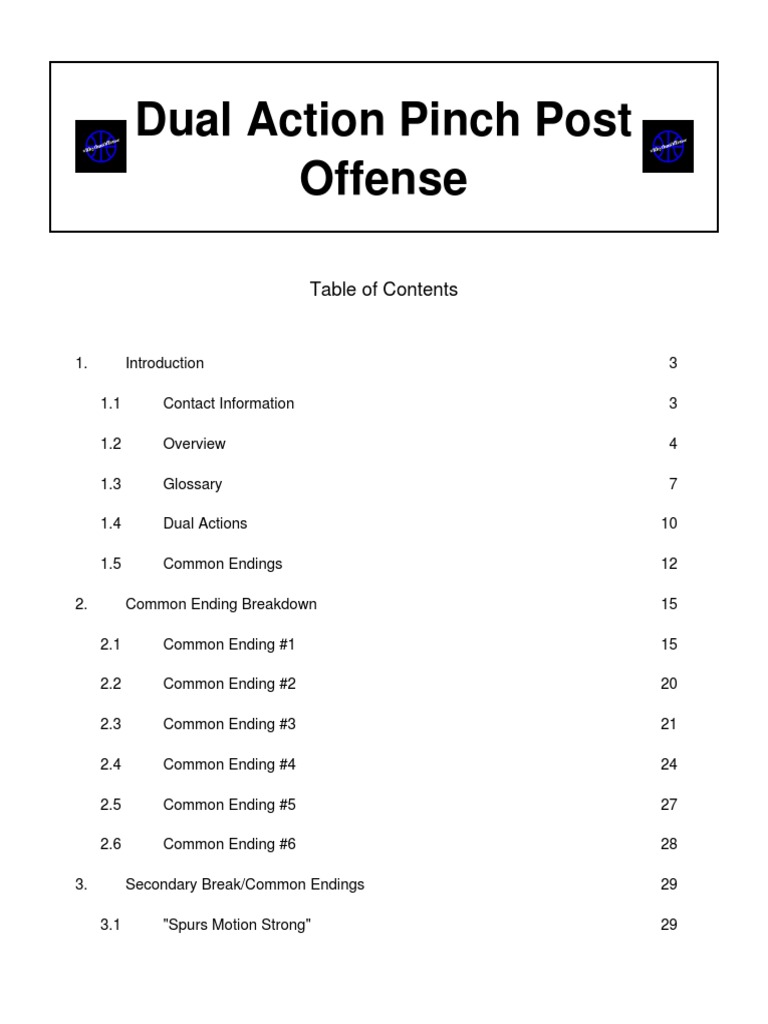 Dual Action Pinch Post Offense | PDF | Sports Rules And Regulations ...