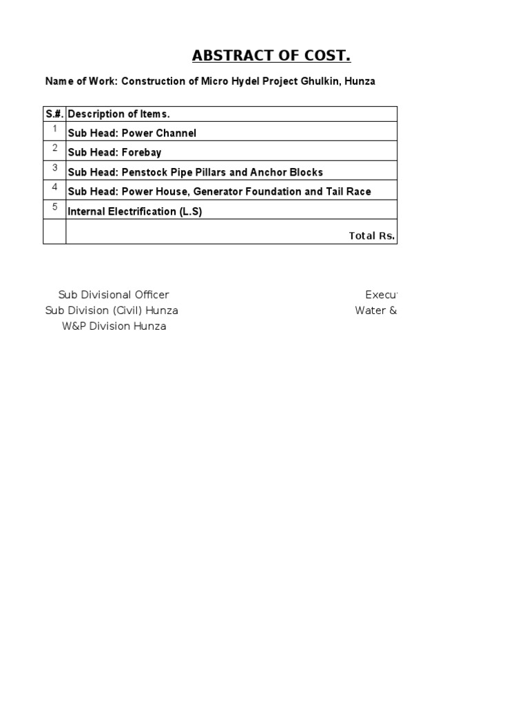 Abstract of Cost | Download Free PDF | Basement | Concrete