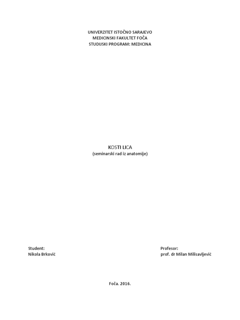 Antomija Kosti Lica | PDF