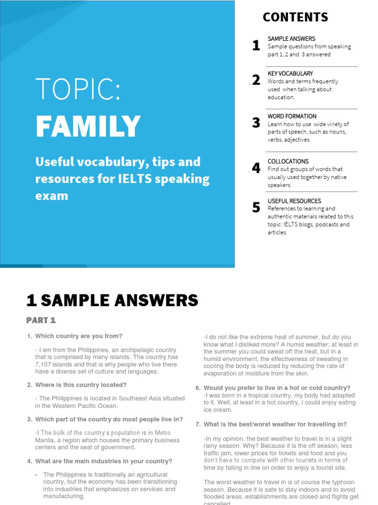 IELTS Speaking: Family Vocabulary Guide | PDF | Stepfamily | Family
