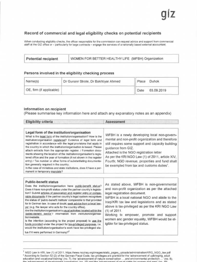 Eligibility Check (KEP) PDF | PDF