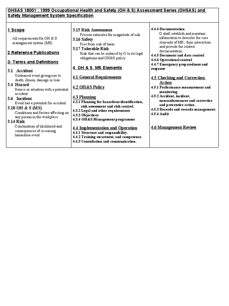 Ohsas 18001 | PDF | Risk Assessment | Risk