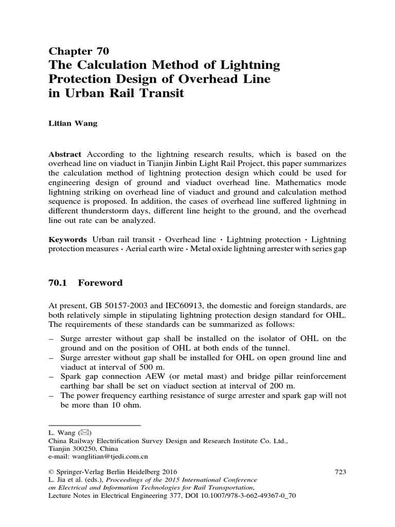 The Calculation Method of Lightning Protection Design of Overhead Line ...