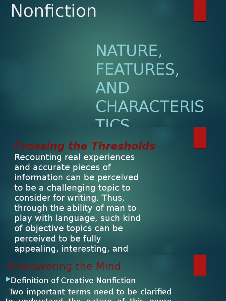 Creative Nonfiction PowerPoint | PDF | Creative Nonfiction | Writers