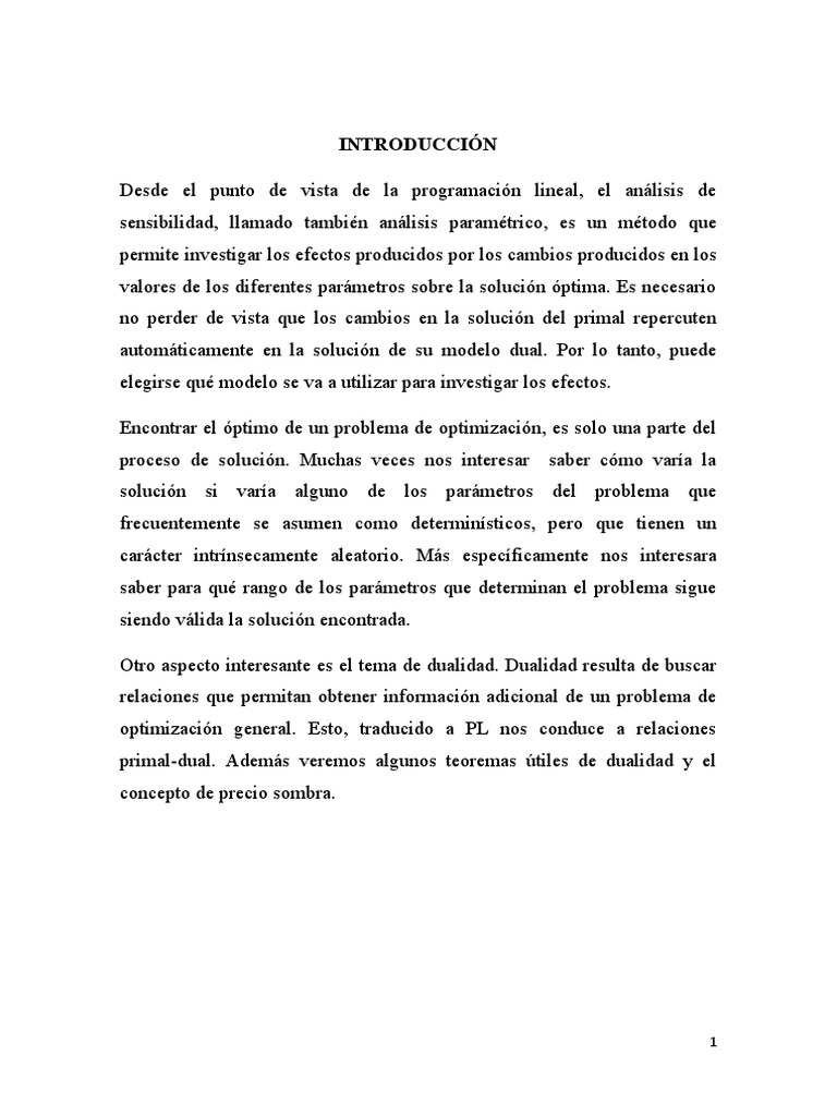 DUALIDAD | PDF | Programación lineal | Optimización Matemática