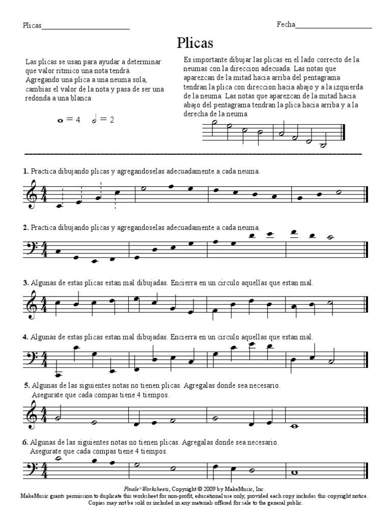 0011 Plicas PDF | PDF | Notación musical | Composiciones Musicales