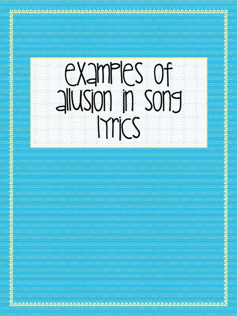 Allusion Examples PDF | PDF