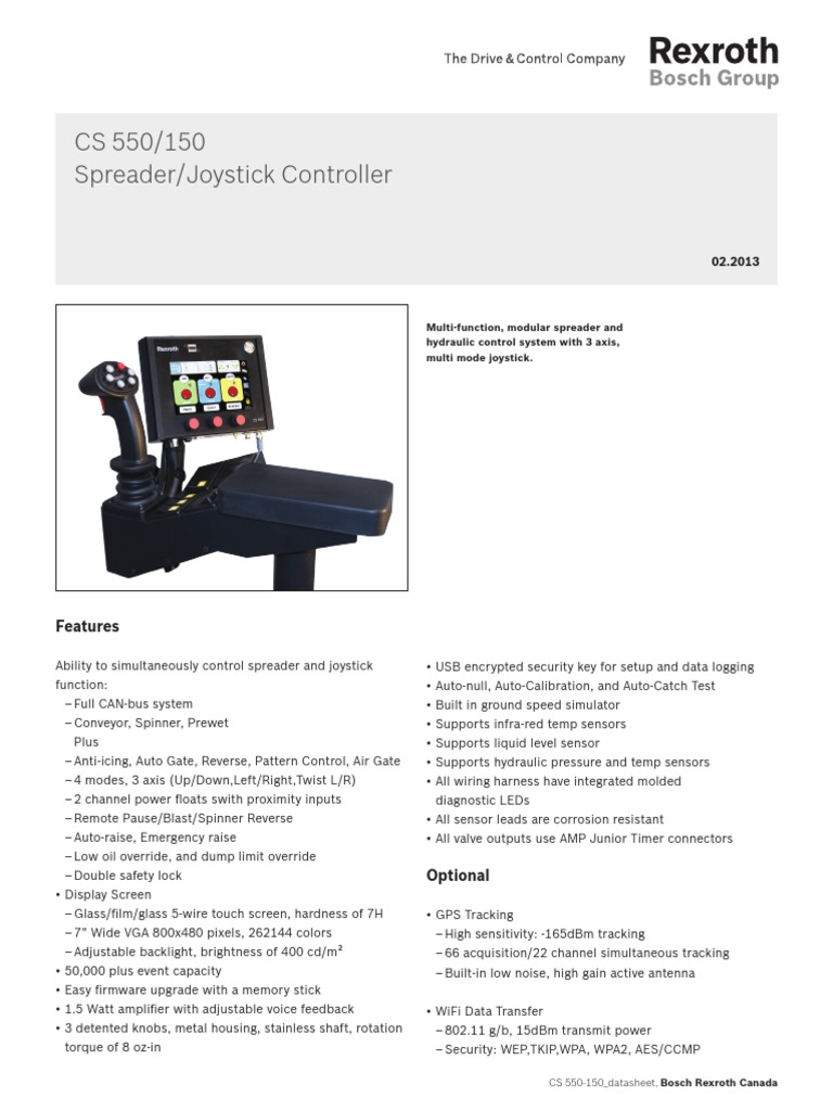 CS 550/150 Spreader/Joystick Controller: Features | PDF | Manufactured ...
