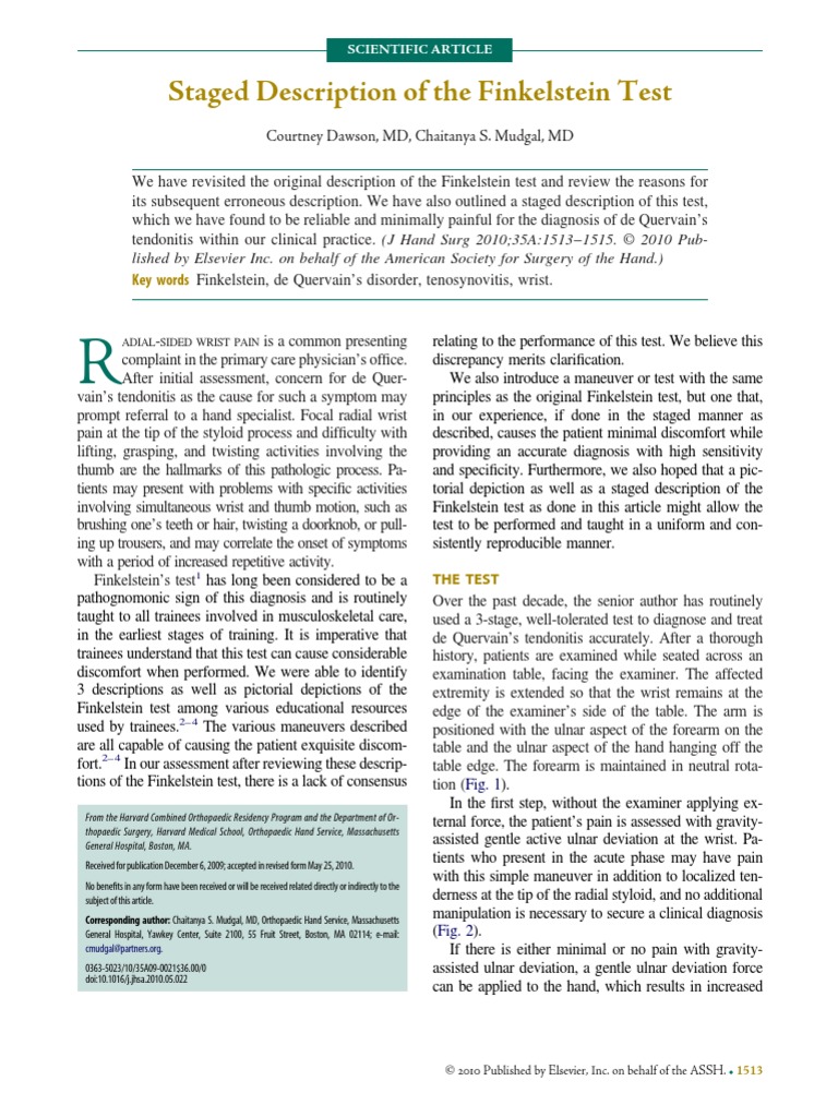 Finkelsteins | PDF | Thumb | Hand