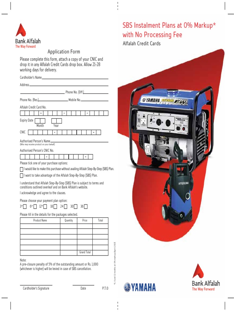 SBS Instalment Plans at 0% Markup With No Processing Fee: Alfalah ...