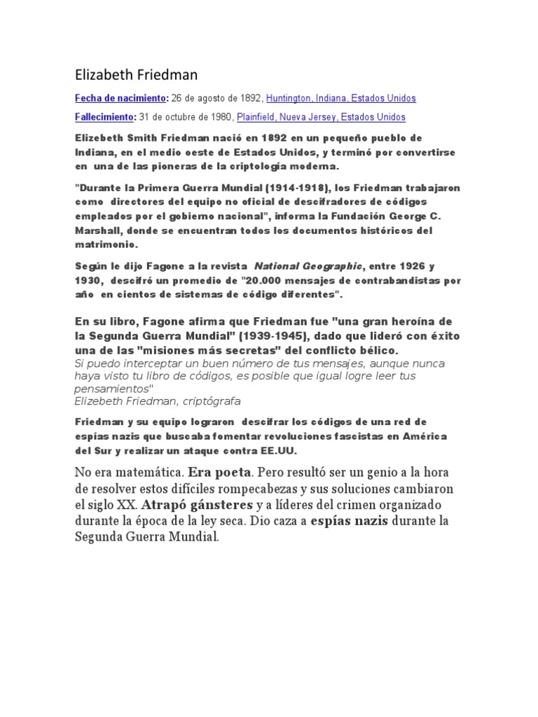 Elizabeth Friedman | PDF