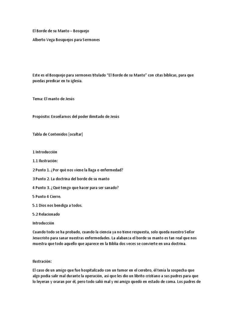 El Borde de Su Manto Jonathan | PDF | Jesús | Oración