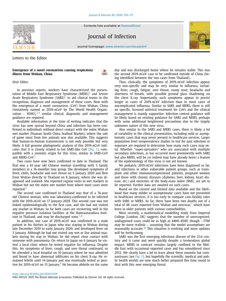 Journal of Infection | PDF | Infection | Virus