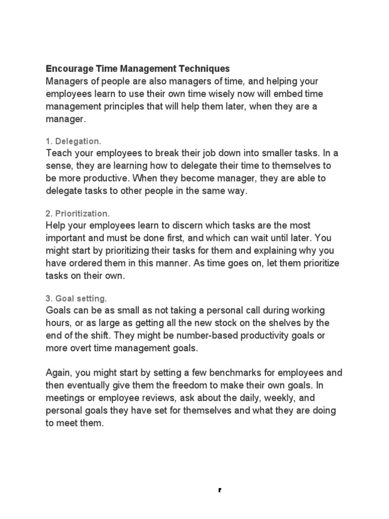 Encourage Time Management Techniques | PDF