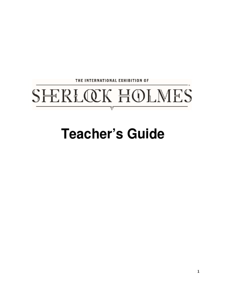 Sherlock Holmes Classroom Guide | PDF | Sherlock Holmes | Lesson Plan