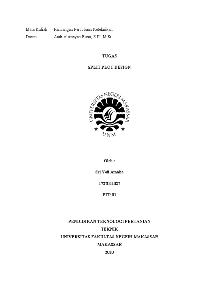 Split Plot Yeli Analisis | PDF | Errors And Residuals | Mean