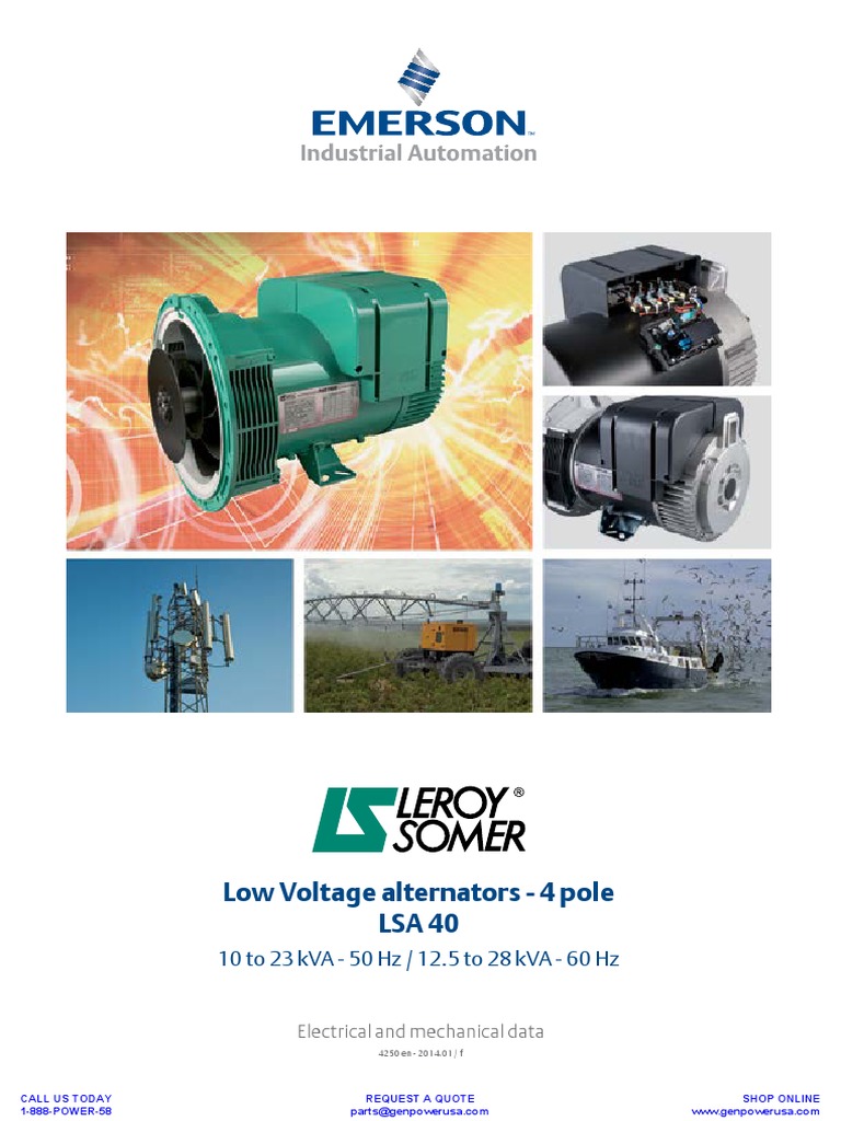 Datasheet Leroy Somer Alternator Lsa40m5 3 Phase PDF | PDF | Mains Electricity | Electric Generator