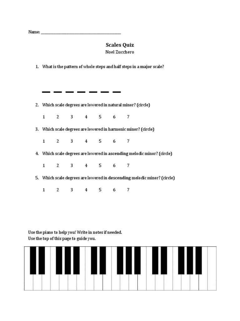 Scales Quiz | PDF