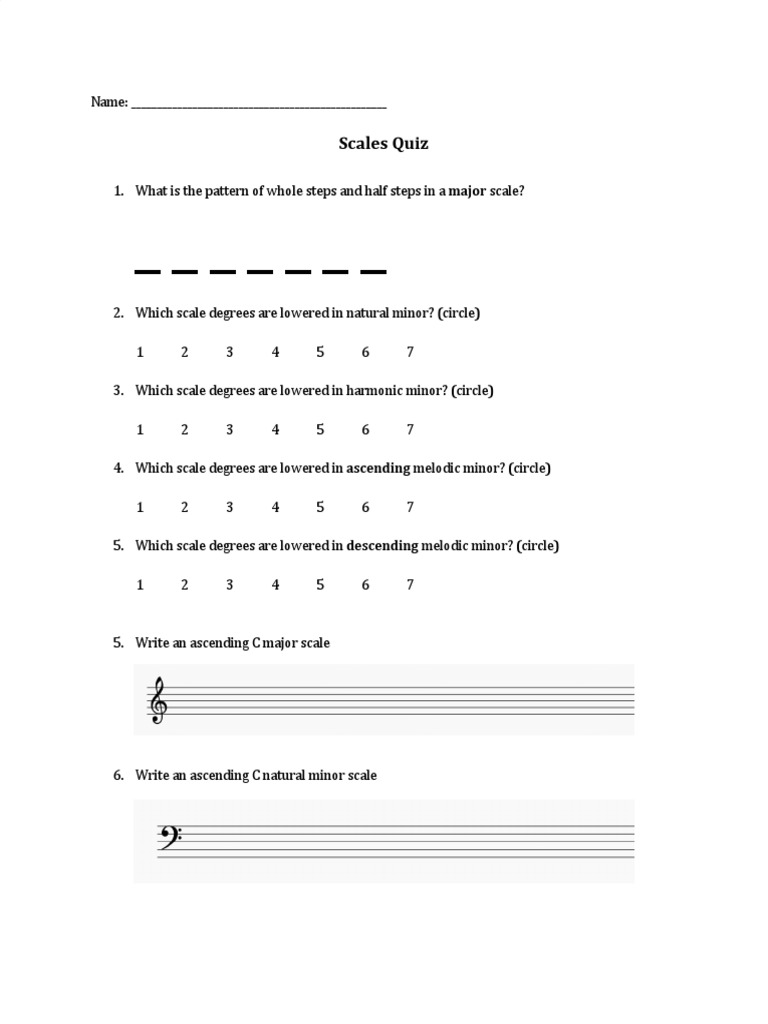 Modified Scales Quiz | PDF