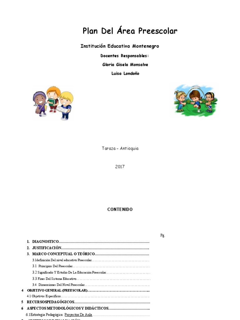 Plan de Estudios Preescolar | PDF | Educación de la primera infancia ...