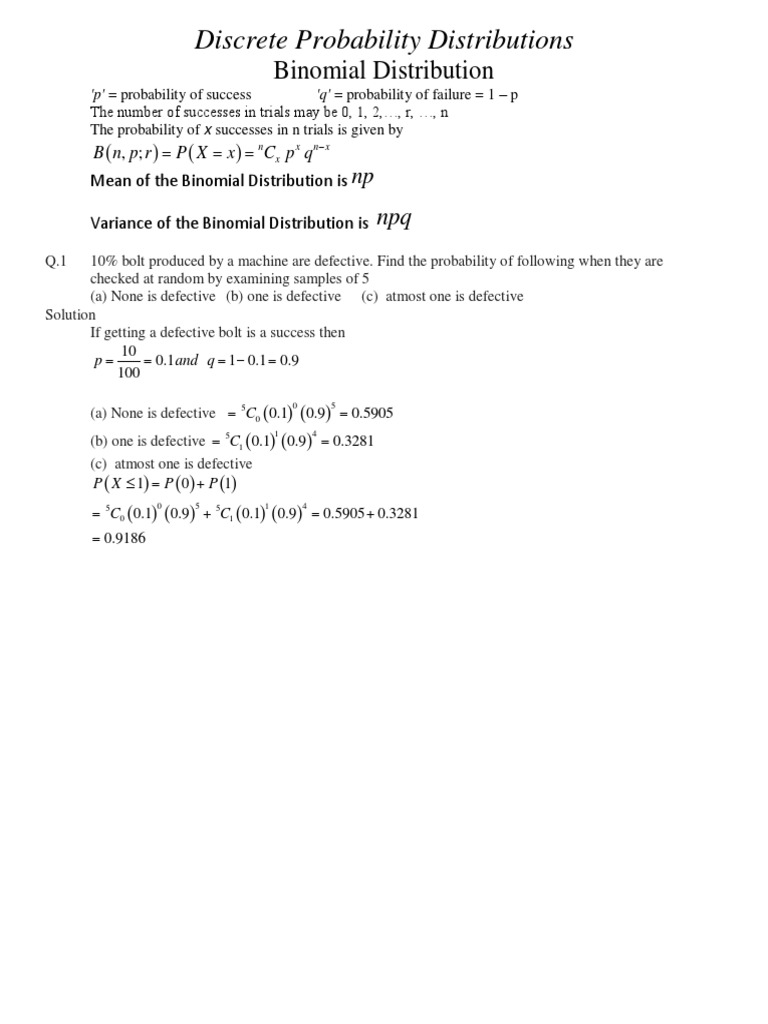 Poisson Approximation to Binomial Distribution | PDF | Poisson ...