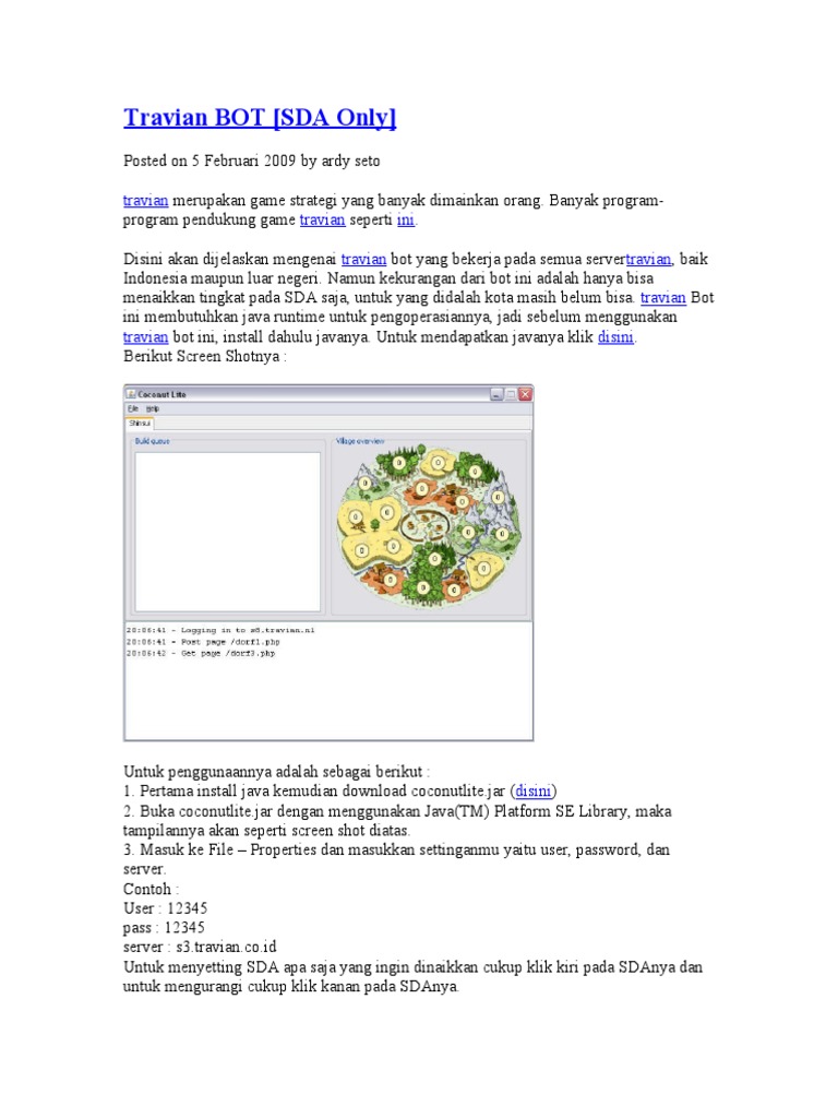Travian BOT | PDF | Komputer | Teknologi & Rekayasa