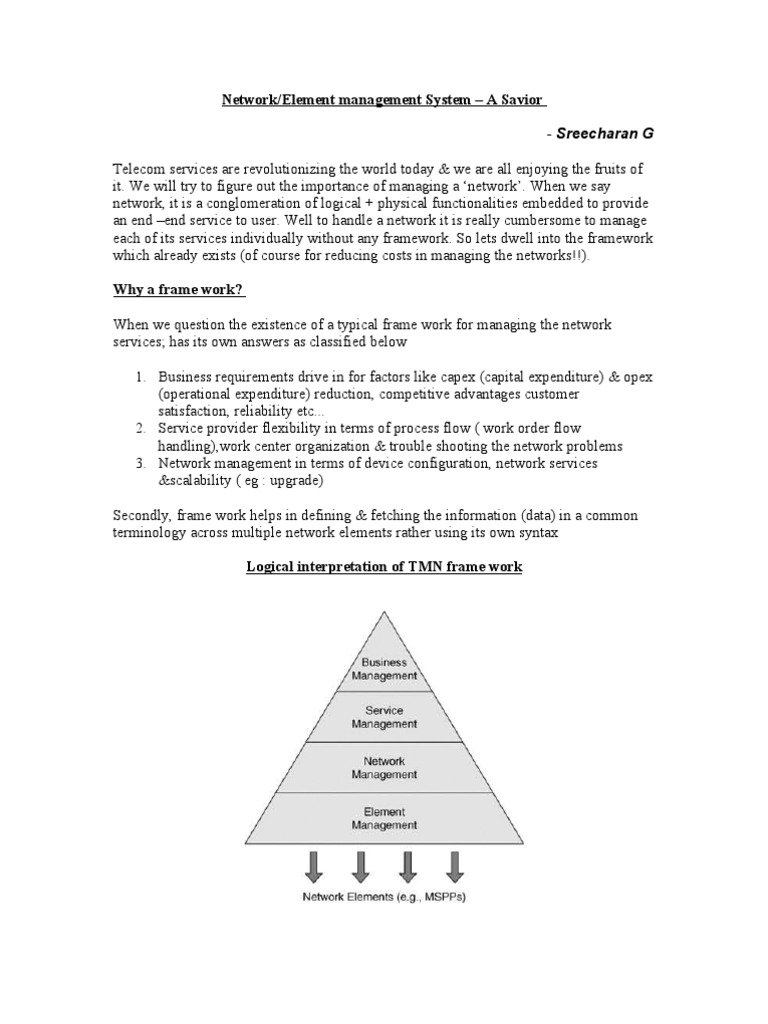 Network/Element Management System - A Savior | PDF | Computer Network ...