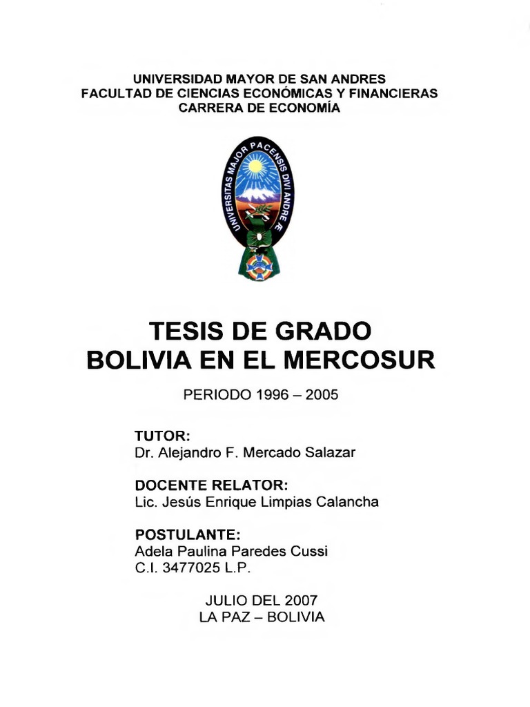 Tesis Umsa | PDF | Comunidad andina | Política Agrícola Común