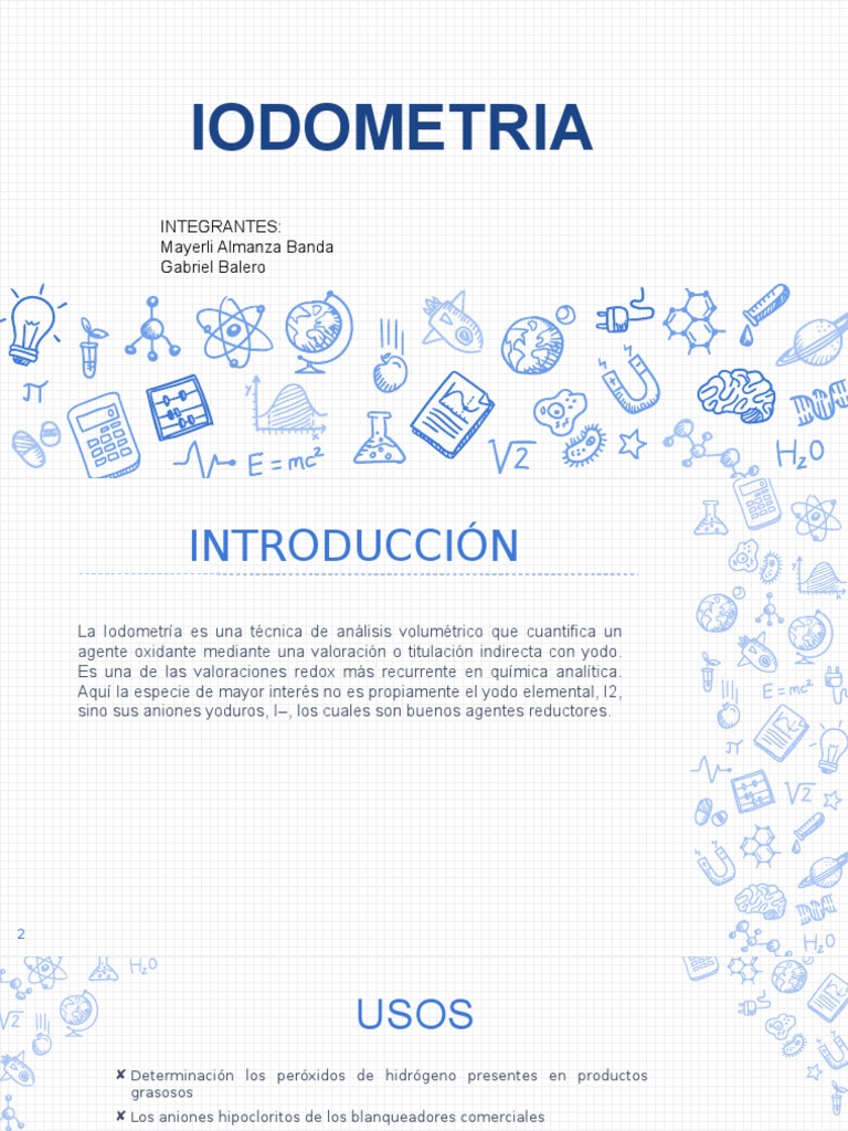 Iodometria | PDF | Redox | Valoración
