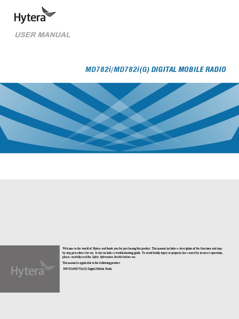 Hytera MD782i MD782iG Digital Mobile Radio User Manual R8.5 - Eng | PDF | Electromagnetic ...