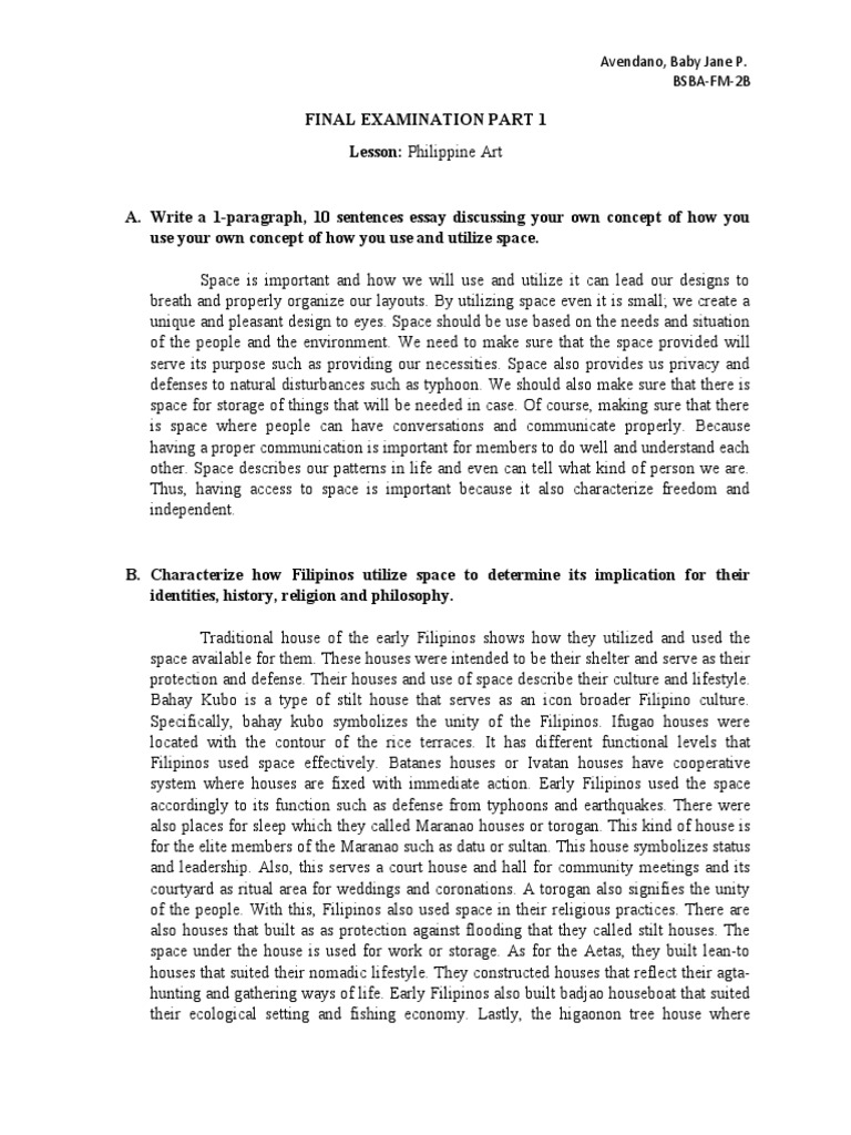 FINAL EXAMINATION PART 1 (Essay) | PDF | Foreign Language Studies