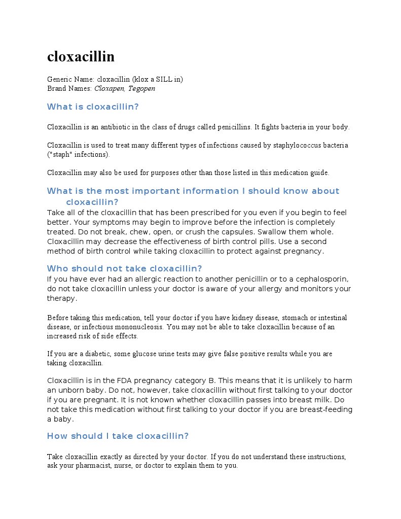 cloxacillin | Drugs | Pharmacology