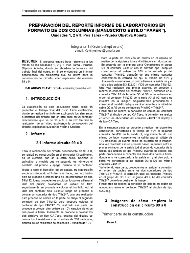 Anexo 1 Formato PAPER | PDF | Fuerza | Electricidad