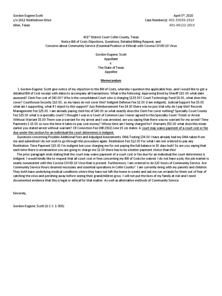 Bill of Cost | PDF | Fee | Arrest