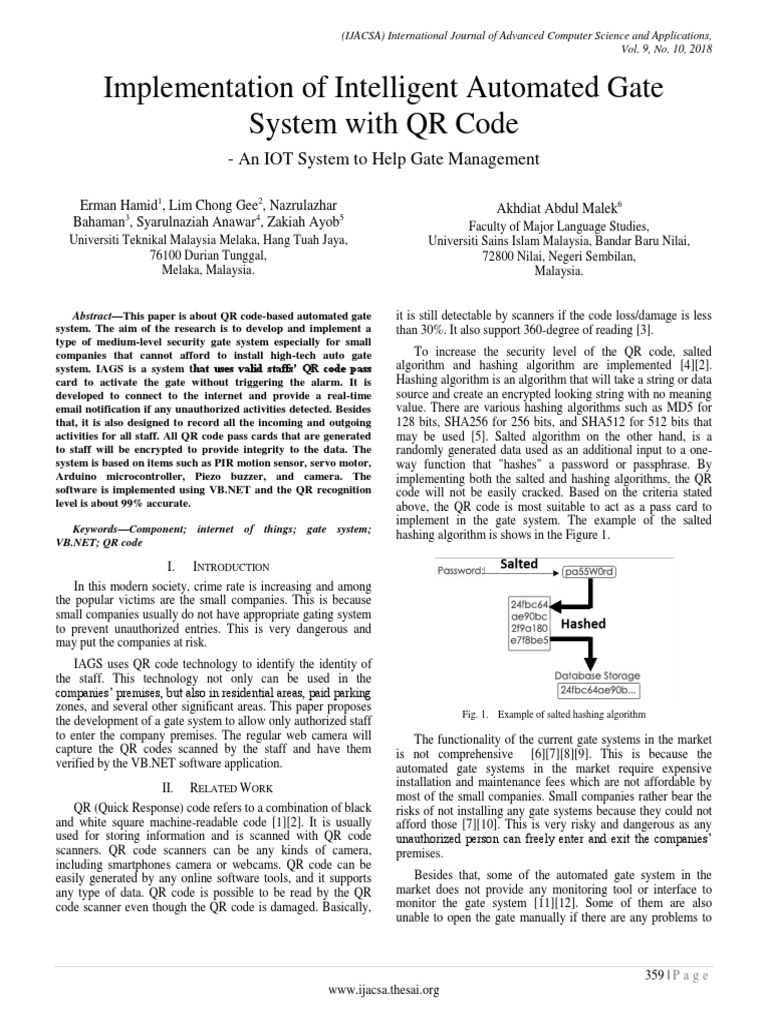 QR Code Automated Gate System IOT | PDF | Qr Code | Image Scanner