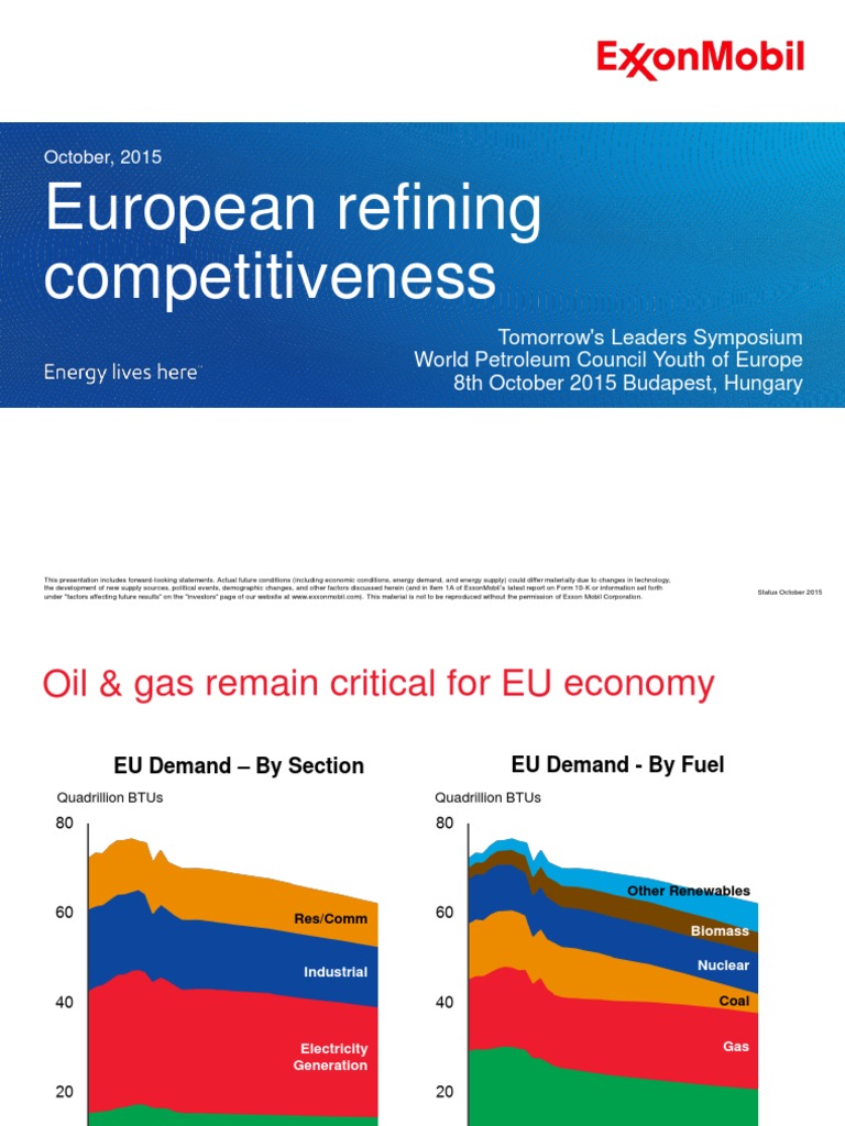 ExxonMobil - European Refining Competitiveness | PDF | Oil Refinery ...