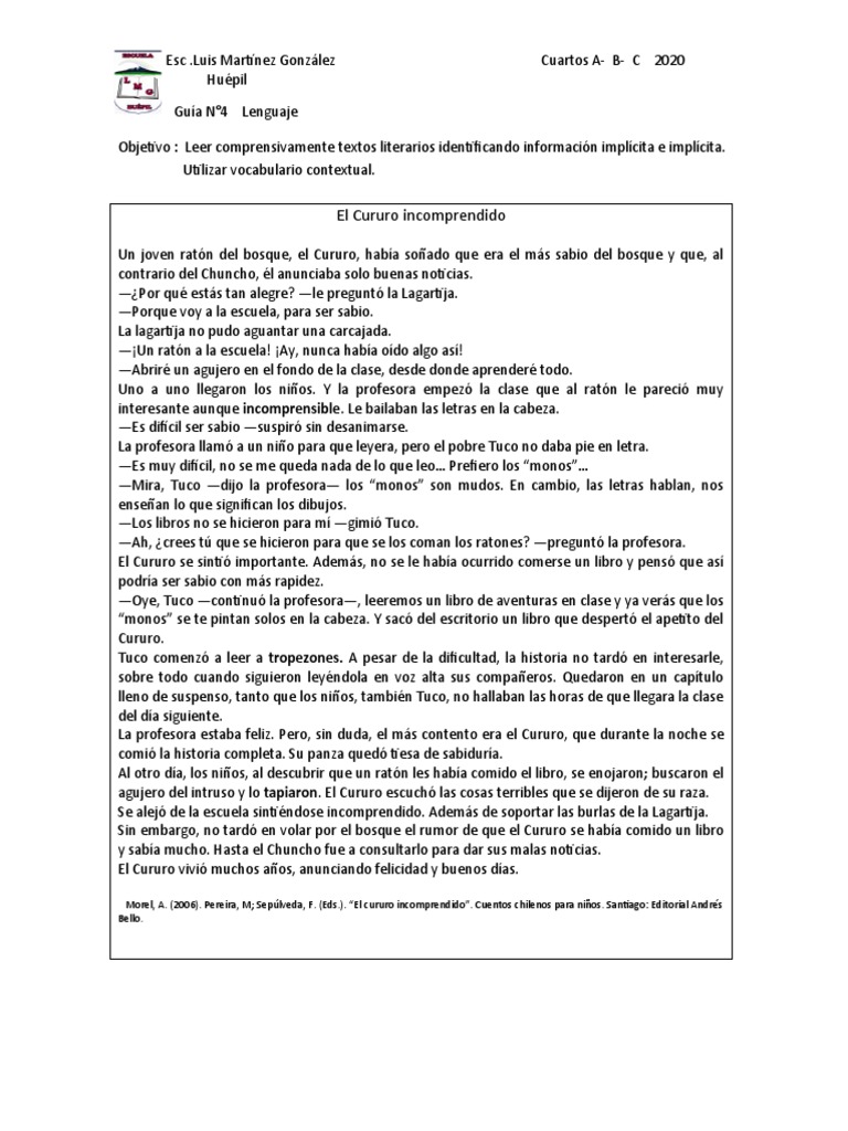 Guia 5 El Cururo Incomprendido | PDF