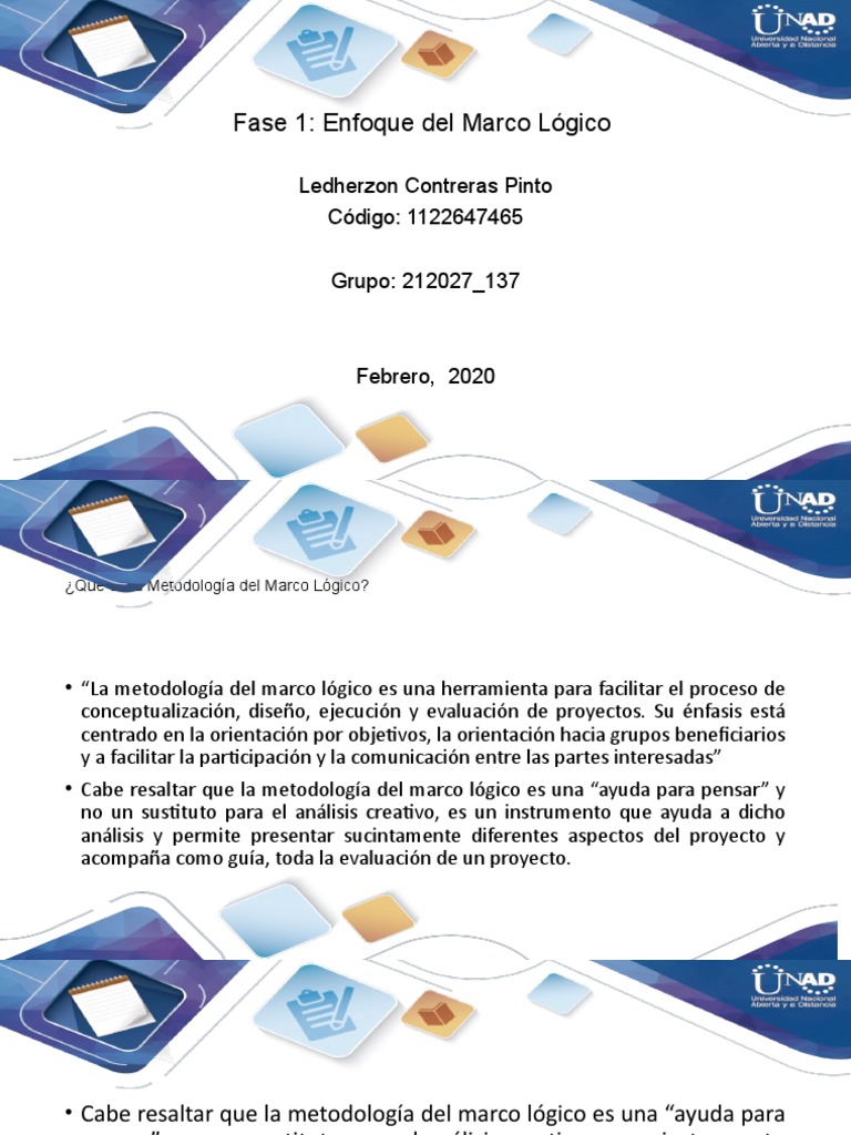Fase 1 Enfoque Del Marco Logico | PDF | Planificación | Cognición